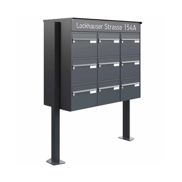 9ER 3X3 LETTERBOX SYSTEM FREE-STANDING DESIGN BASIC PLUS 385XP ST-T ...