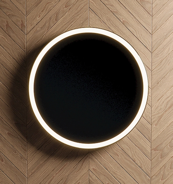 PASTILLE - BECKLIT LED LIGHT ROUND MIRROR WITH TEEL FRAME. - Bath ...