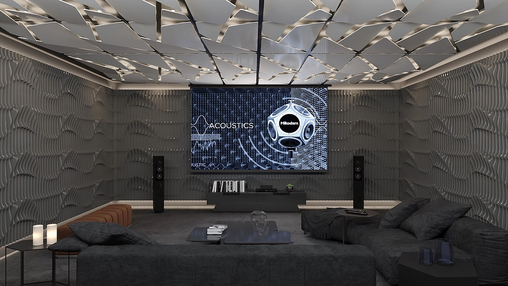 LEDA PANEL GREY LACQUER MATTE - Acoustic ceiling systems from Mikodam ...