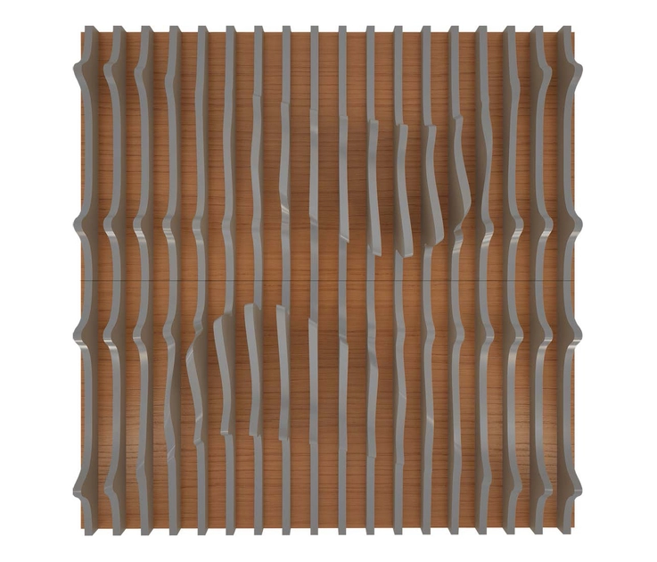 LEDA PANEL TEAK & GREY LACQUER MATTE - Wood panels from Mikodam ...