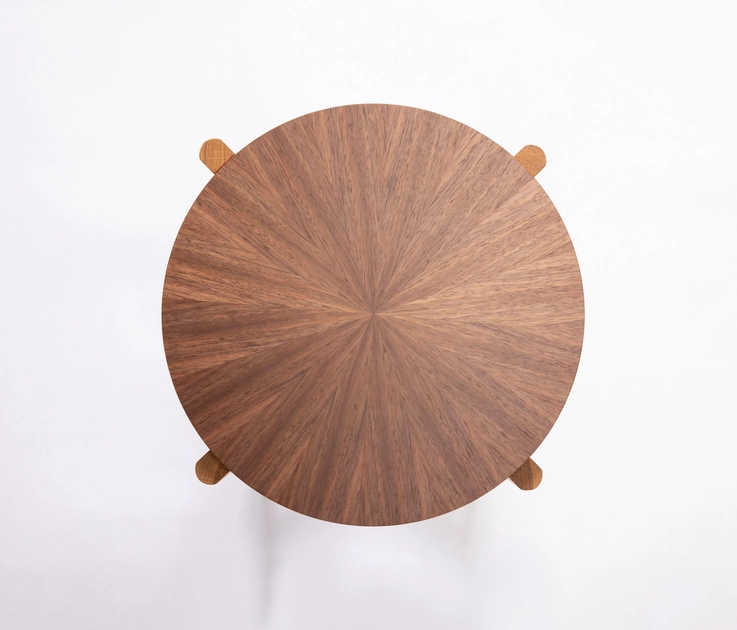 MORI KOUGEI | SLICED VENEER RAY PATTERN TABLE TOP DARK WOOD - Side ...