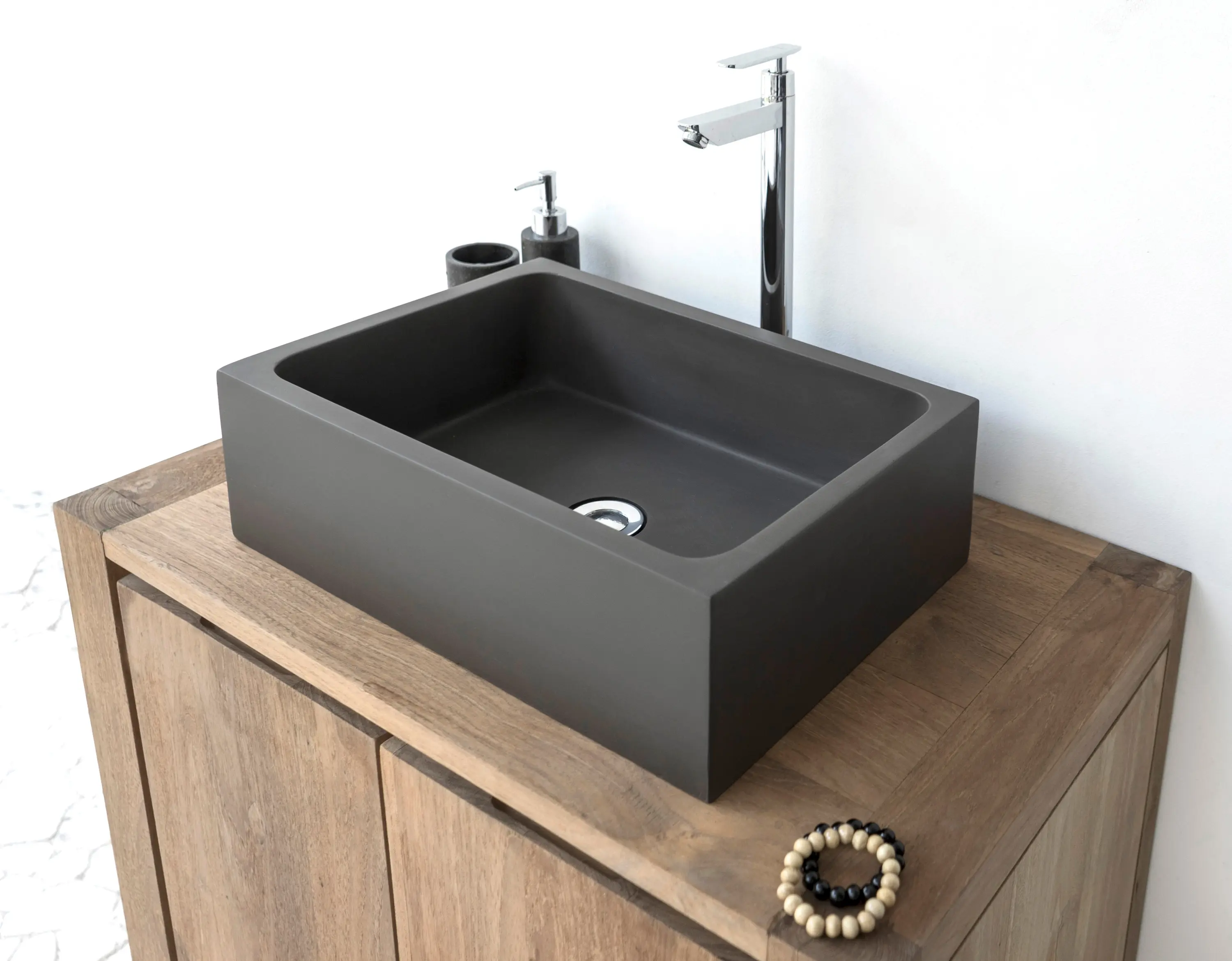 FLORENTINA DARK GREY CONCRETE BASIN - SINK - VESSEL - WASHBASIN ...