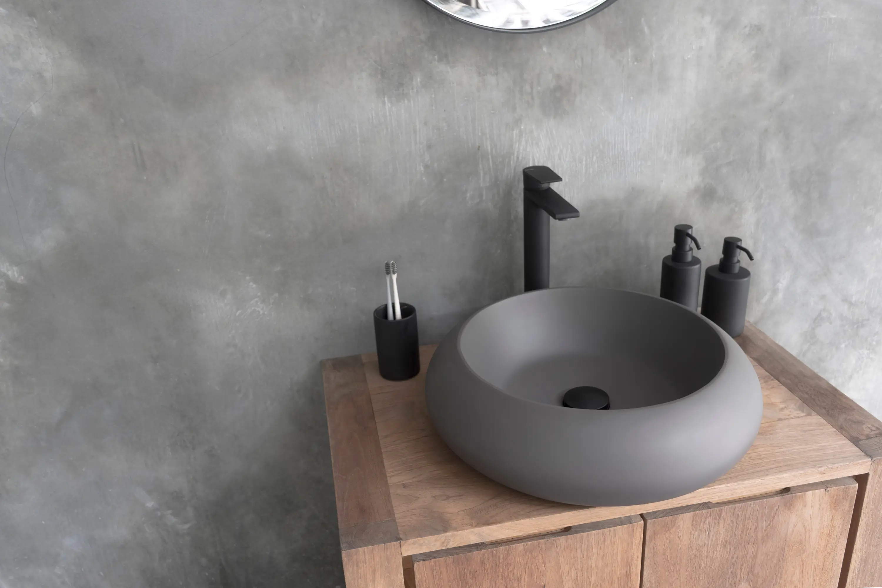 MILANO DARK GREY CONCRETE BASIN - SINK - VESSEL - WASHBASIN - Wash ...