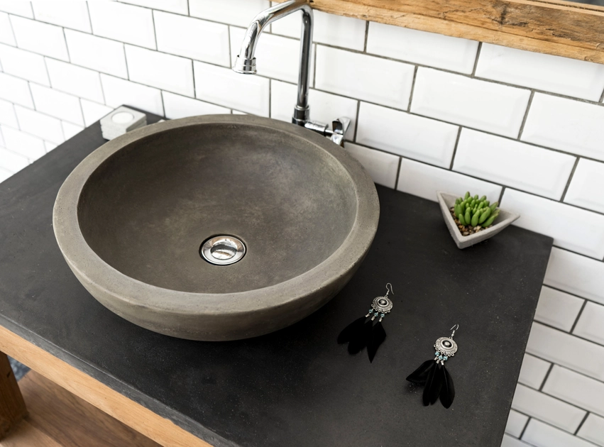 ALBA NATURAL CONCRETE BASIN - SINK - VESSEL - WASHBASIN - Wash basins ...