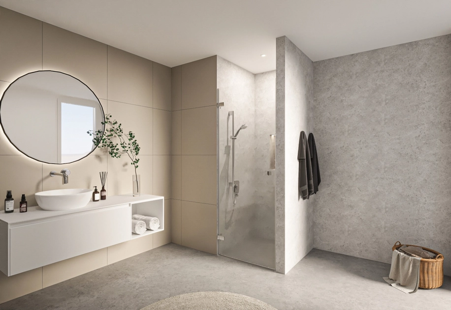S505 PFTW SWING DOOR, WALL HINGE - Standing showers from Koralle ...