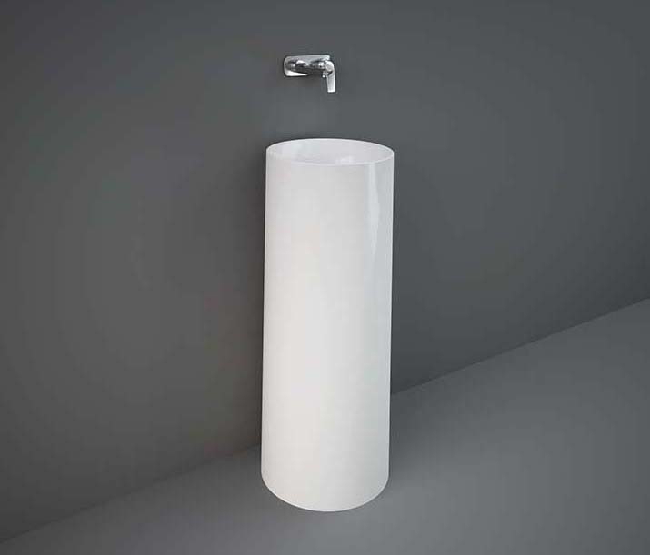RAK-PETIT | ROUND WALL HUNG RIGHT LEDGE WASHBASIN WITH TAP HOLE ...