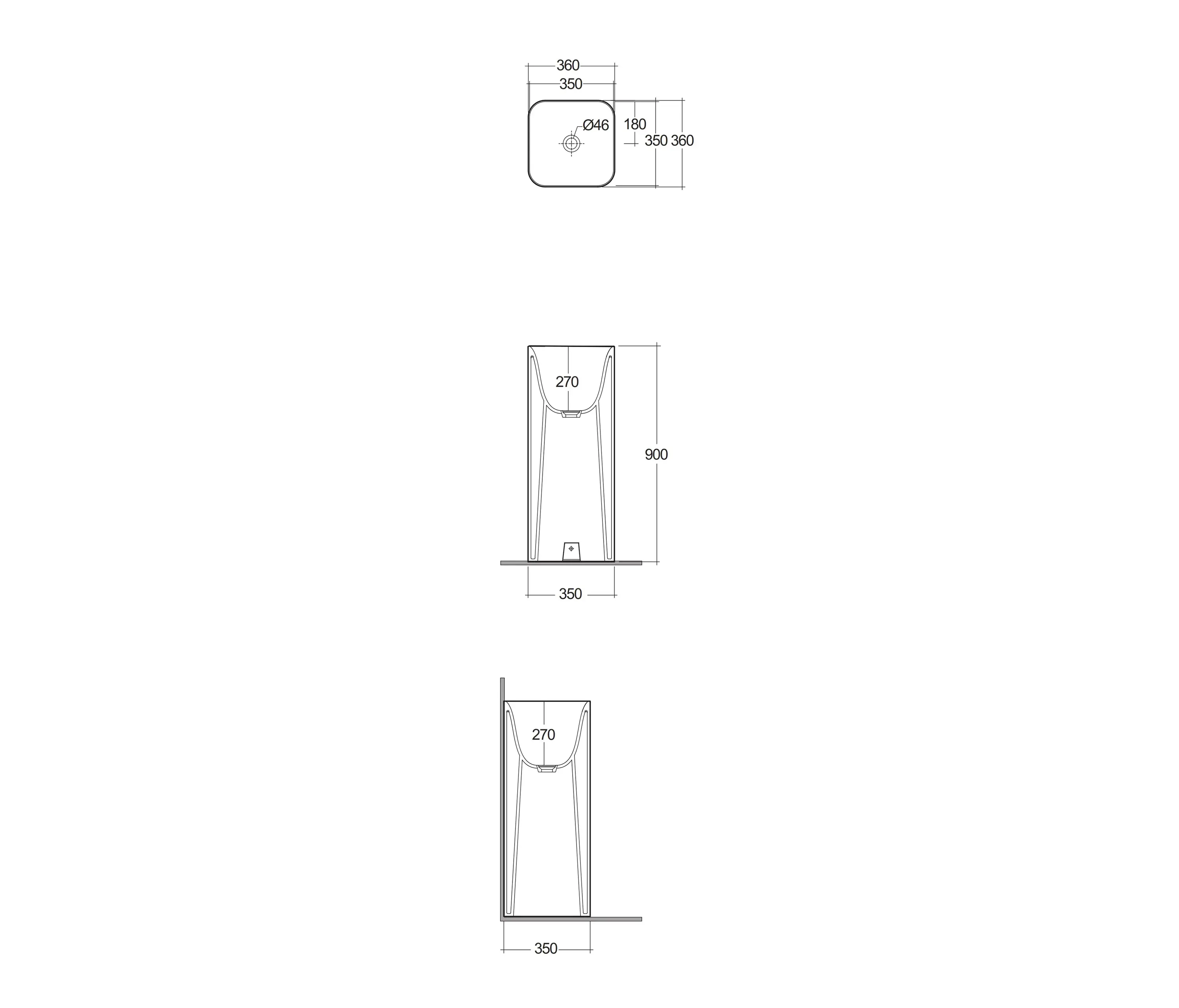 RAK-PETIT | SQUARED FREESTANDING WASHBASIN – Lavabos de RAK Ceramics ...