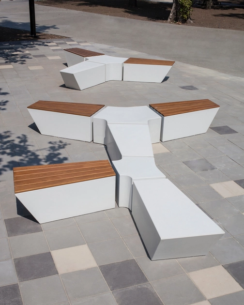 CROMA | CONCRETE BENCH SYSTEM WITH WOODEN SEATING - Benches from VPI ...