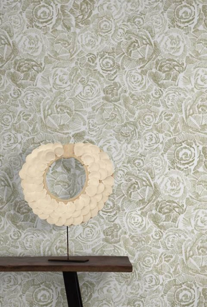 PORCELAIN ROSES - STONE - Wall coverings / wallpapers from Feathr ...