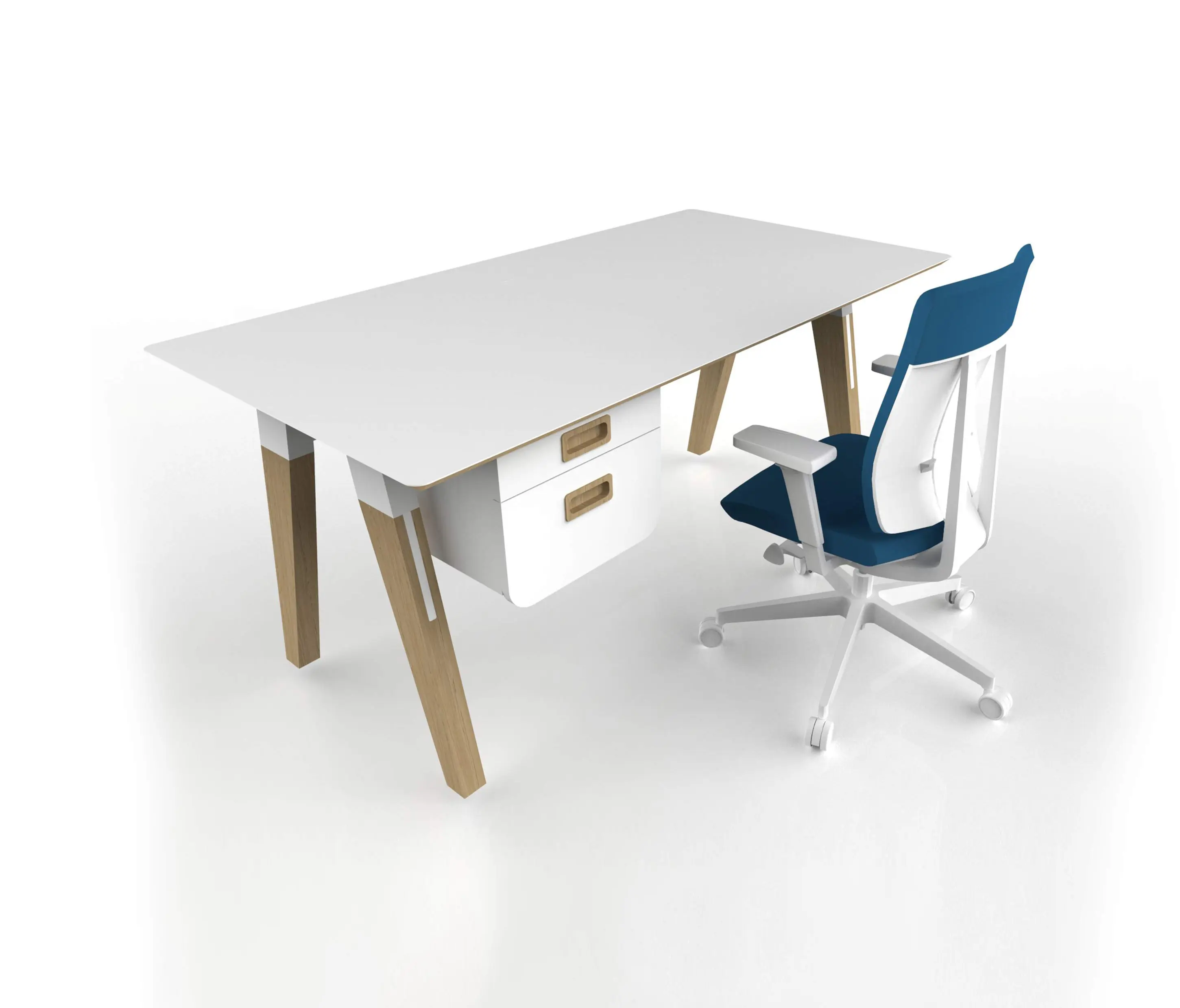 ARANEA EXCLUSIVE OFFICE DESK WITH HANGING DRAWERS AND PERFORATED ...