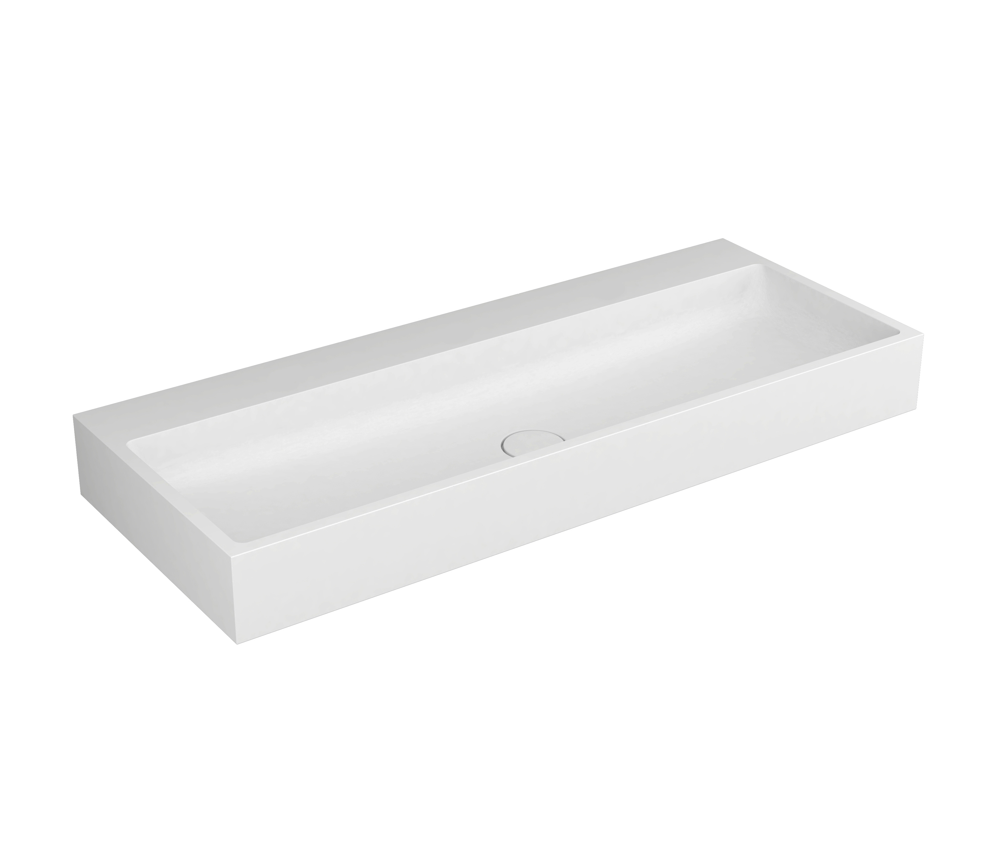 WASHBASIN WHITE 80 X 48CM FOR 2-HOLE TAP SOLID SURFACE WHITE - Wash ...