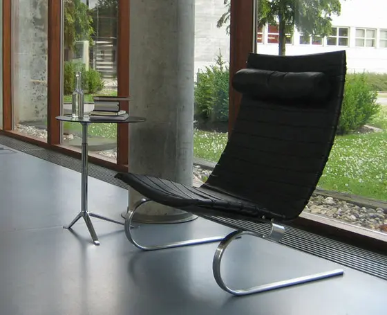 PK20™ | LOUNGE CHAIR | LEATHER | MATT CHROMED SPRING STEEL BASE ...
