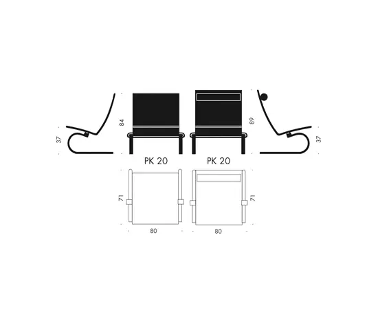 PK20™ | LOUNGE CHAIR | LEATHER | MATT CHROMED SPRING STEEL BASE ...