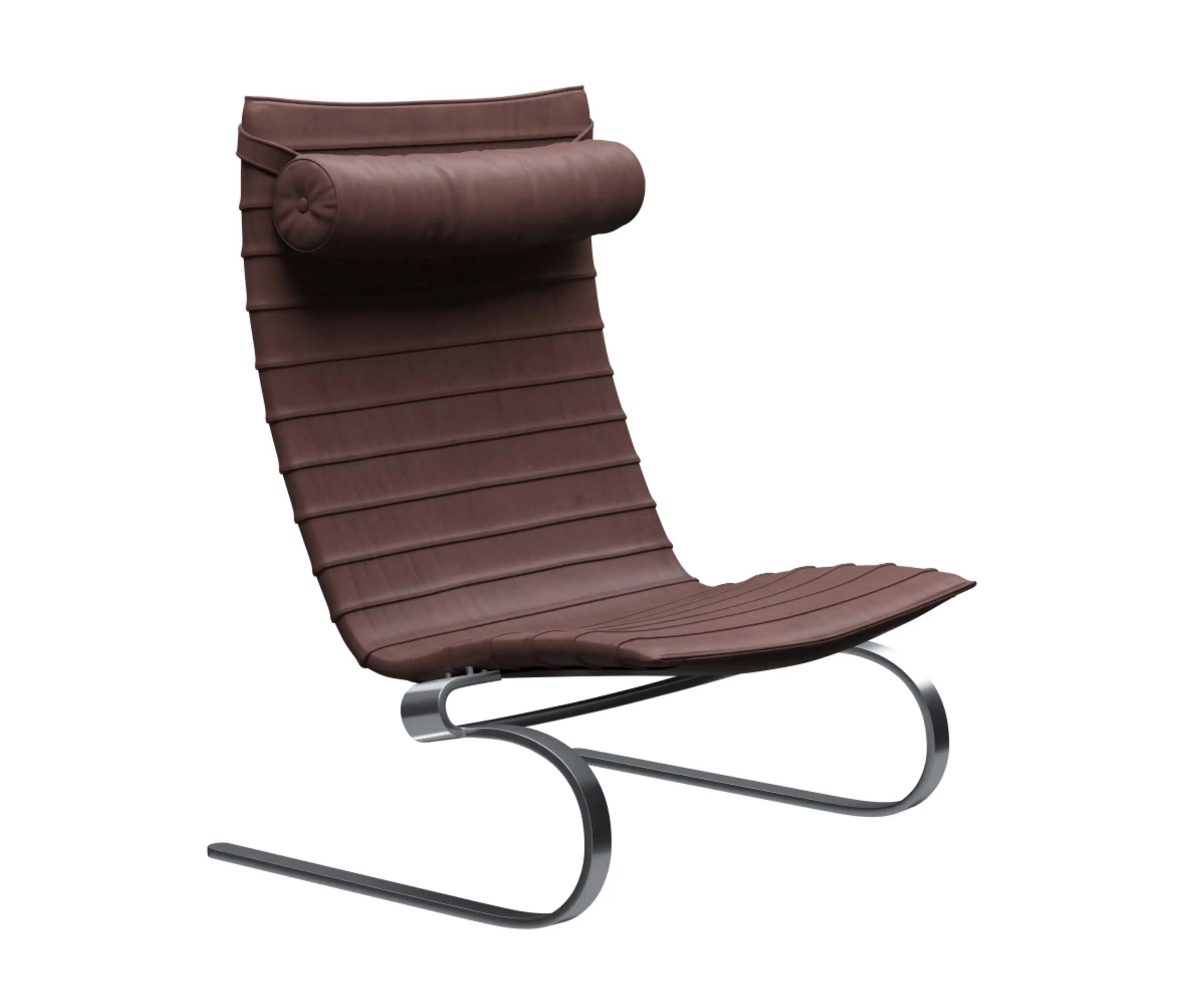 PK20™ | LOUNGE CHAIR | LEATHER | MATT CHROMED SPRING STEEL BASE ...
