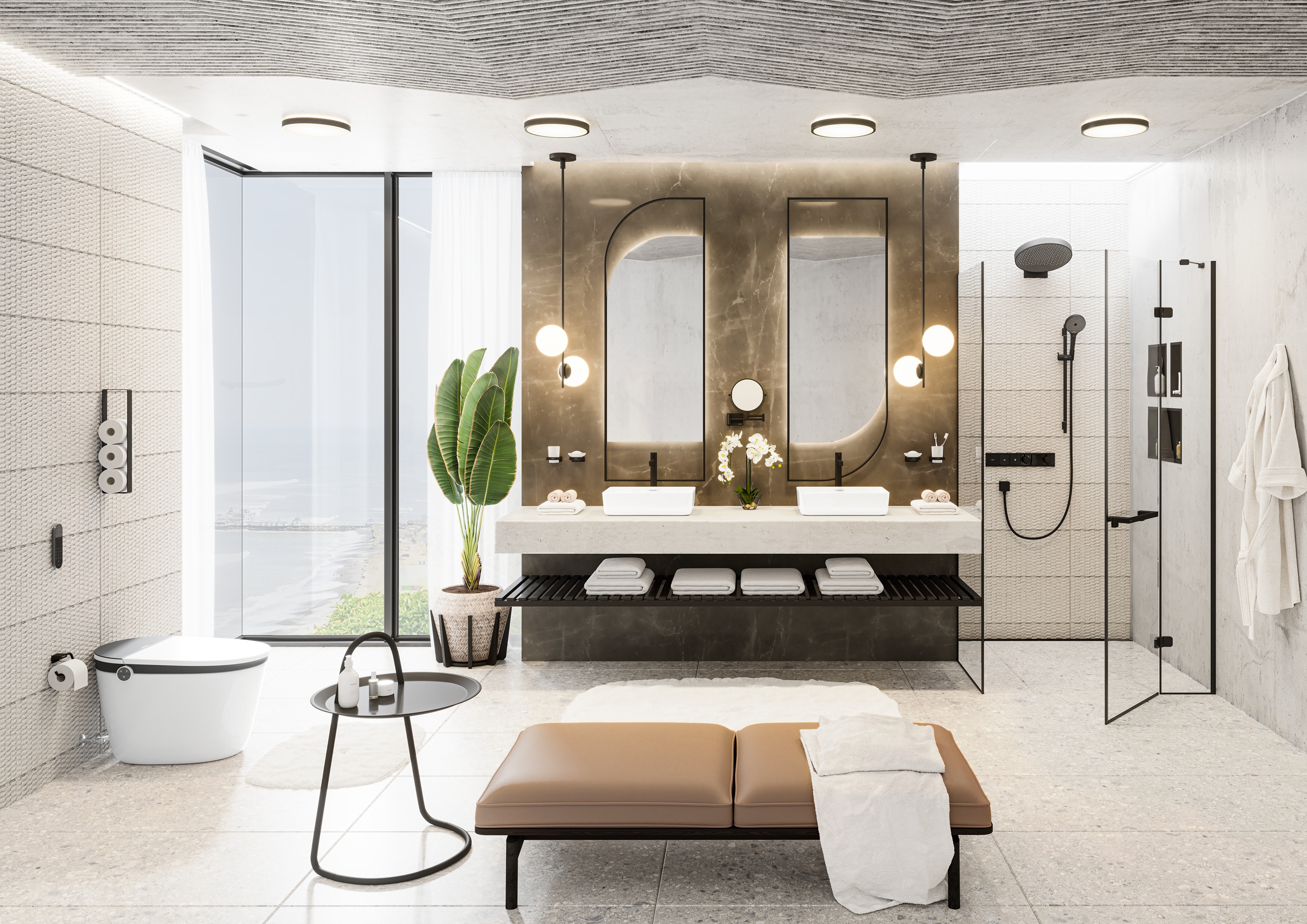 HANSGROHE RAINFINITY SHOWER SET 130 3JET ECOSMART WITH SHOWER BAR 90 CM ...