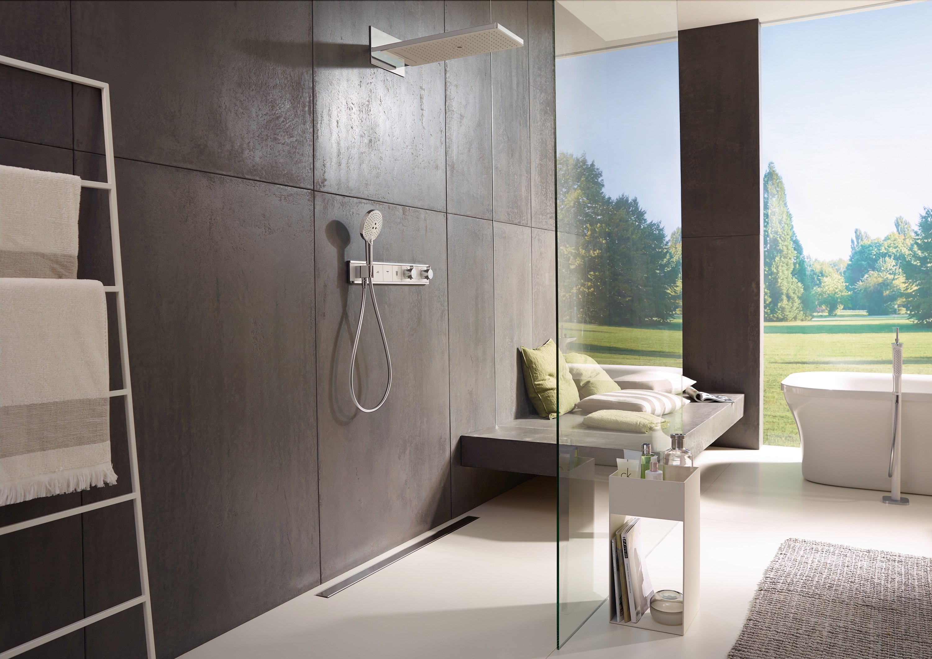 HANSGROHE RAINDANCE CLASSIC 240 AIR 1JET OVERHEAD SHOWER WITH CEILING ...