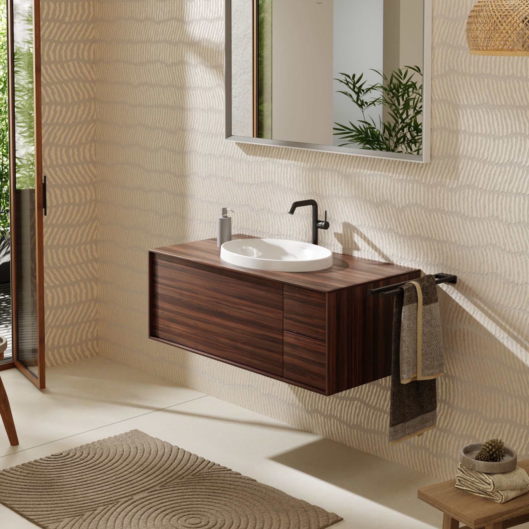 HANSGROHE XUNIVA D ABOVE COUNTER BASIN 550/400 WITHOUT TAP HOLE WITH ...