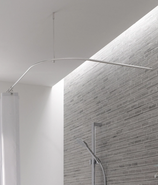 SHOWER CURTAIN RAIL QUARTER CIRCLE 80×80, 30 CM RADIUS, SCREWED ...