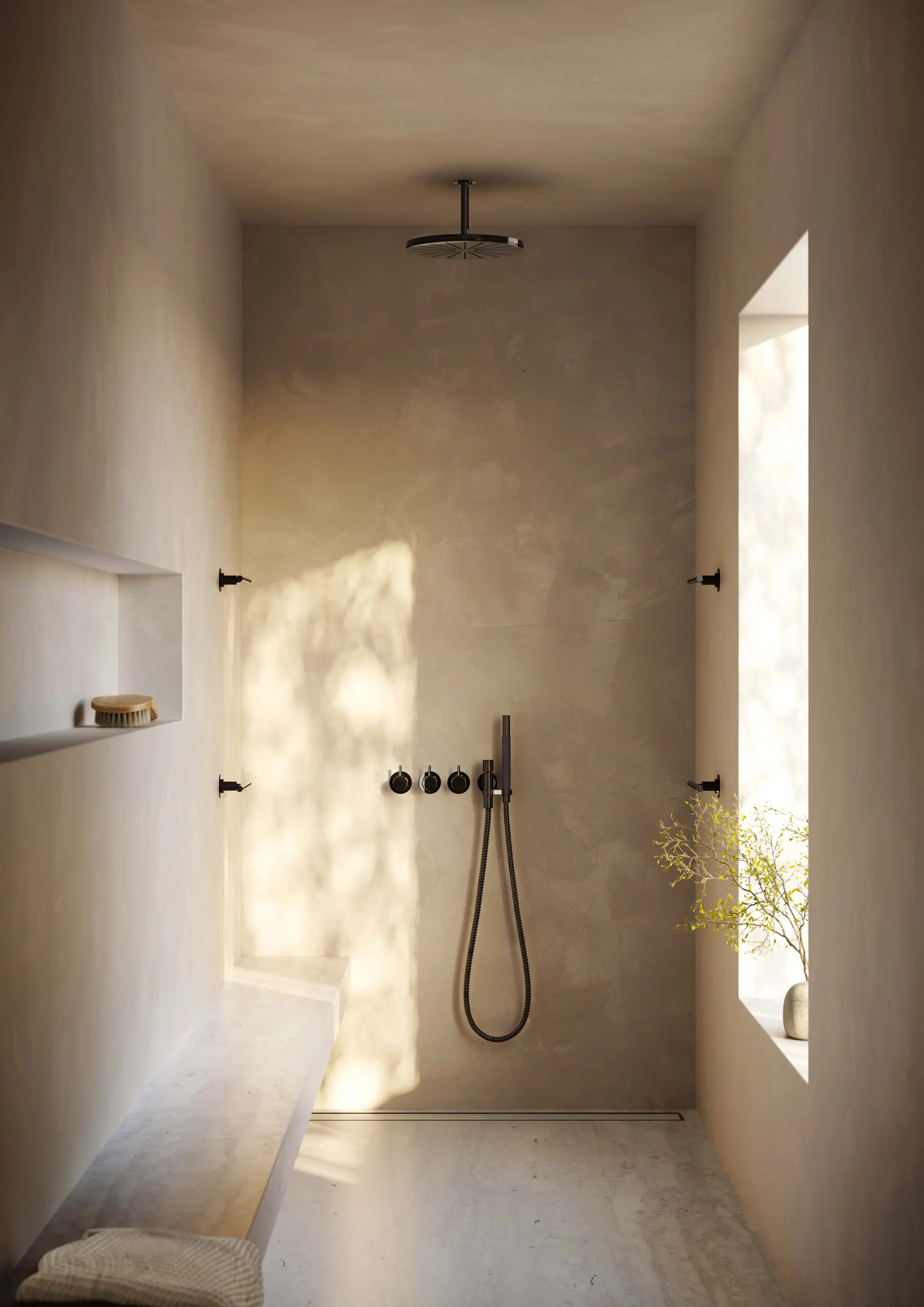 COMBI-18 - THERMOSTATIC MIXER WITH 3-WAY DIVERTER – Robinetterie de douche de VOLA | Architonic