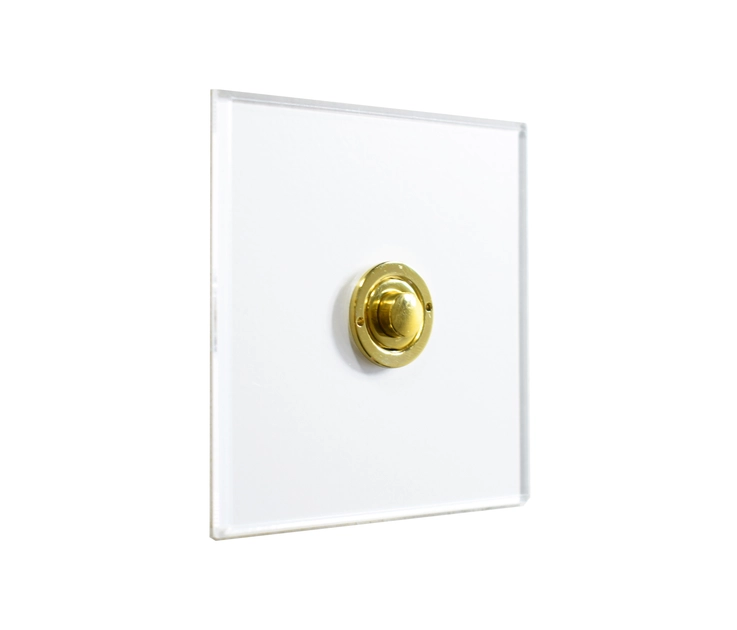 INVISIBLE LIGHTSWITCH® WITH UNLACQUERED BRASS BUTTON DIMMER - Push ...