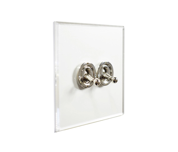 INVISIBLE LIGHTSWITCH® WITH NICKEL SILVER TWO GANG DOLLY - Toggle ...