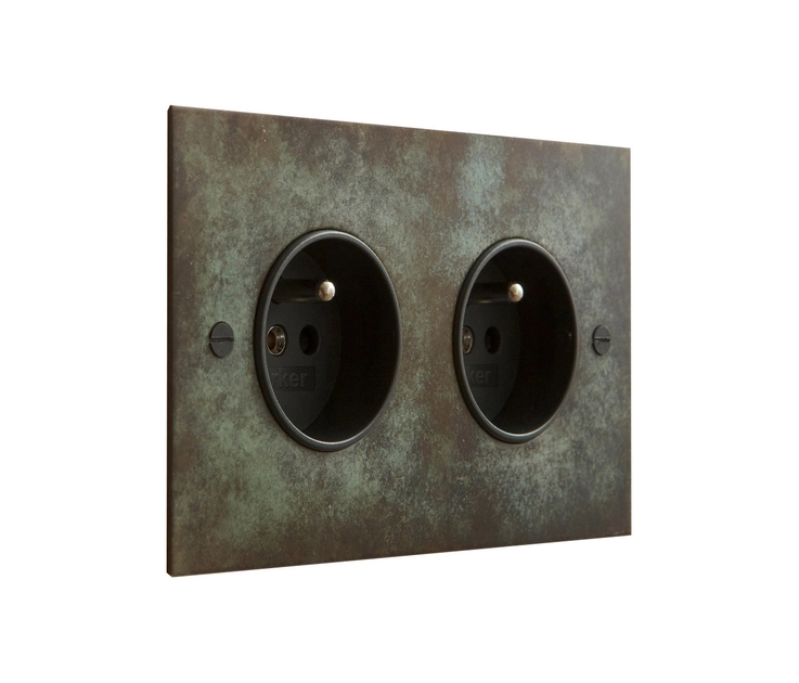 VERDIGRIS DOUBLE FRENCH SOCKET - Schuko sockets from Forbes & Lomax ...