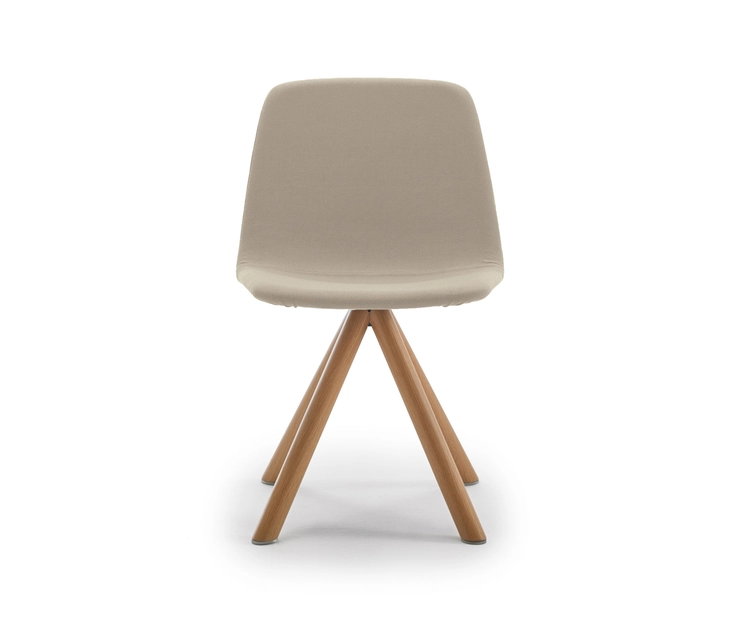 MAARTEN CHAIR - WOODEN SWIVEL BASE & SMOOTH UPHOLSTERY - Chairs from ...