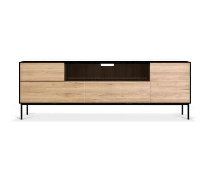 BLACKBIRD | OAK TV CUPBOARD - 1 DOOR - 1 FLIP-DOWN DOOR - 2 DRAWERS ...