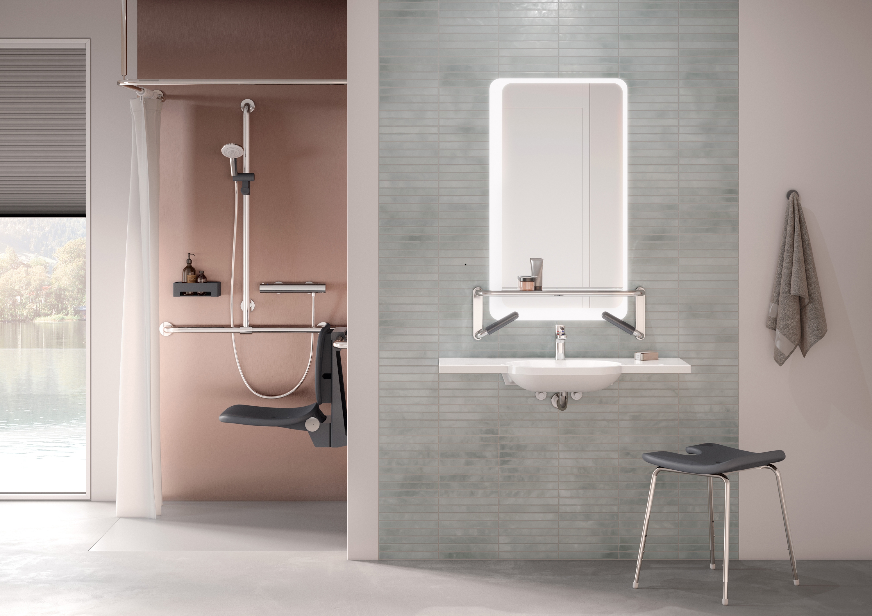 L-SHAPED SUPPORT RAIL - Grab rails from HEWI | Architonic