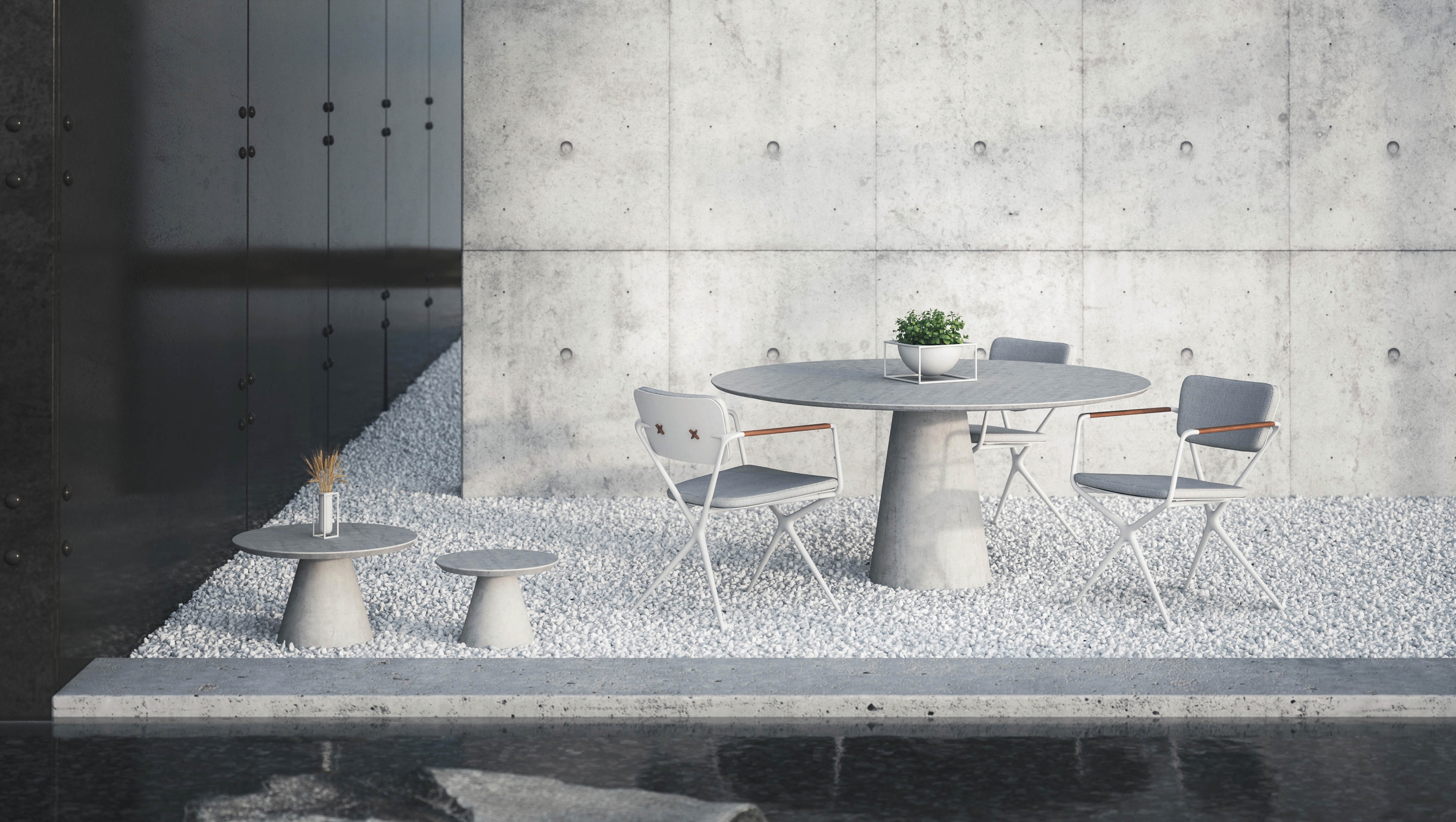 CONIX TABLE 320X140CM OVAL CONCRETE - Dining tables from Royal Botania | Architonic