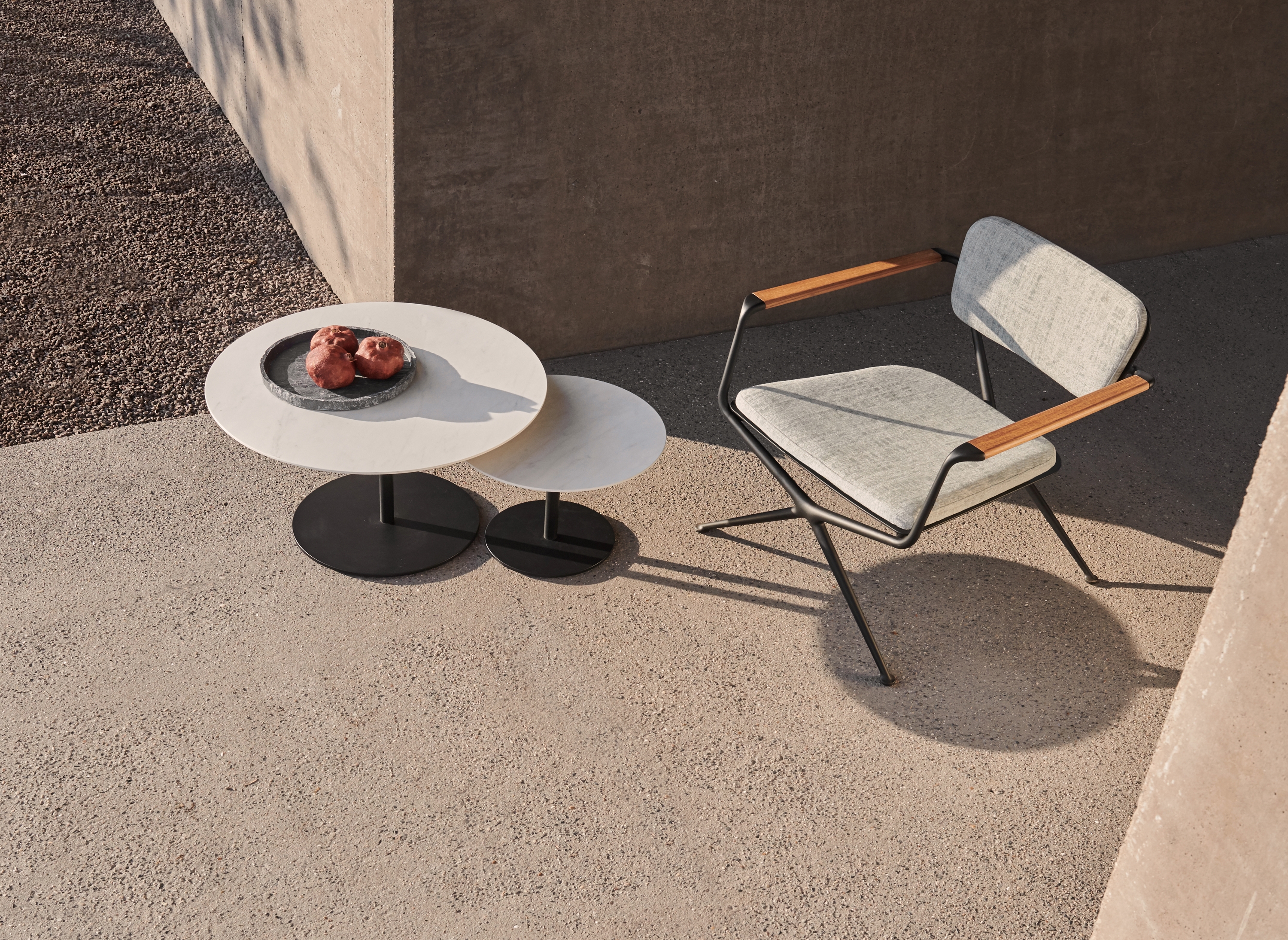 EXES TABLE 160CM ROUND COATED ALUMINIUM & CERAM TOP - Dining tables ...