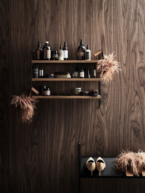 STRING POCKET WALNUT/BLACK - Shelving from string furniture | Architonic