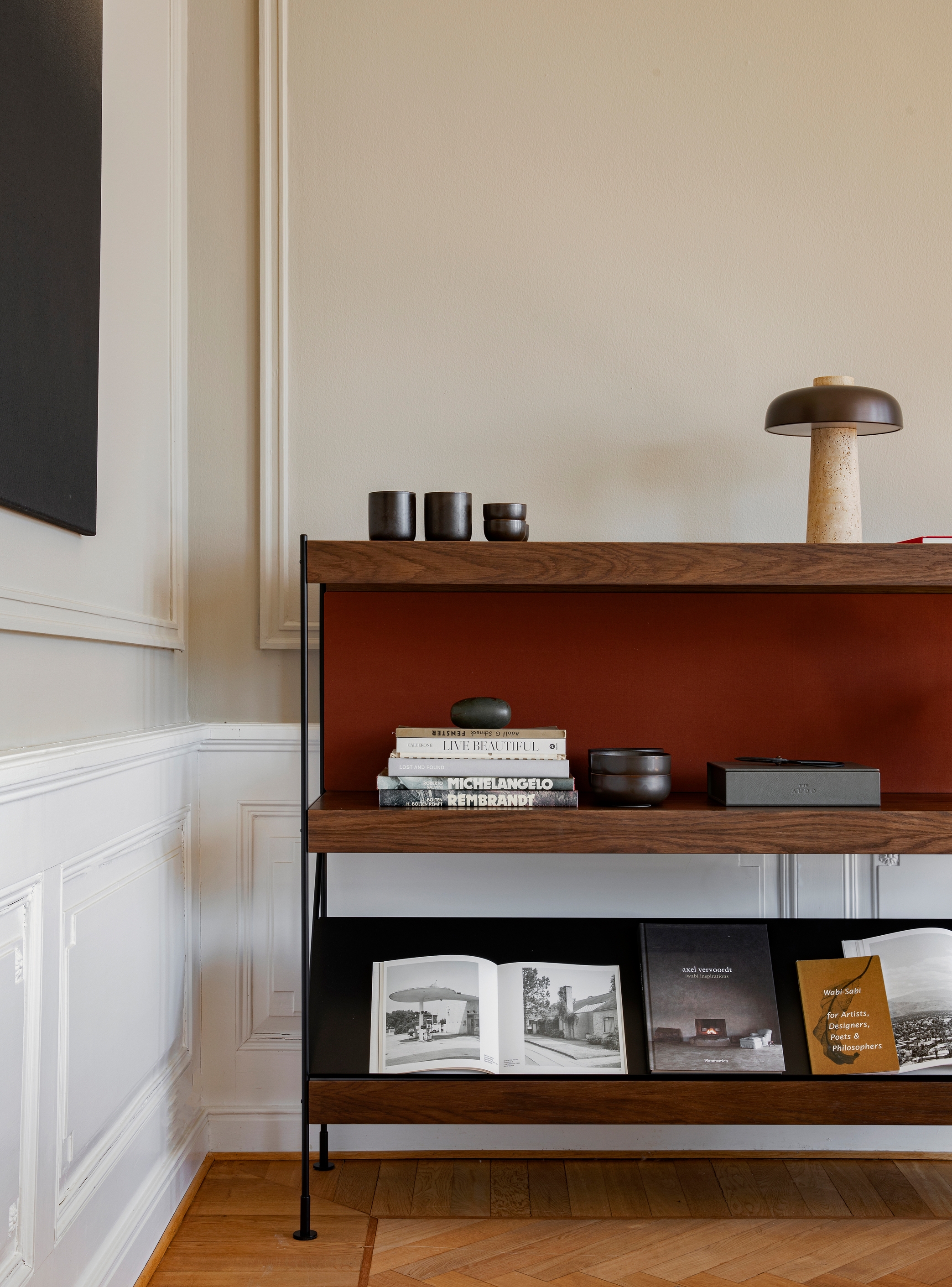 ZET STORAGE SYSTEM, H114, BLACK STEEL | BLACK OAK - Shelving from Audo ...