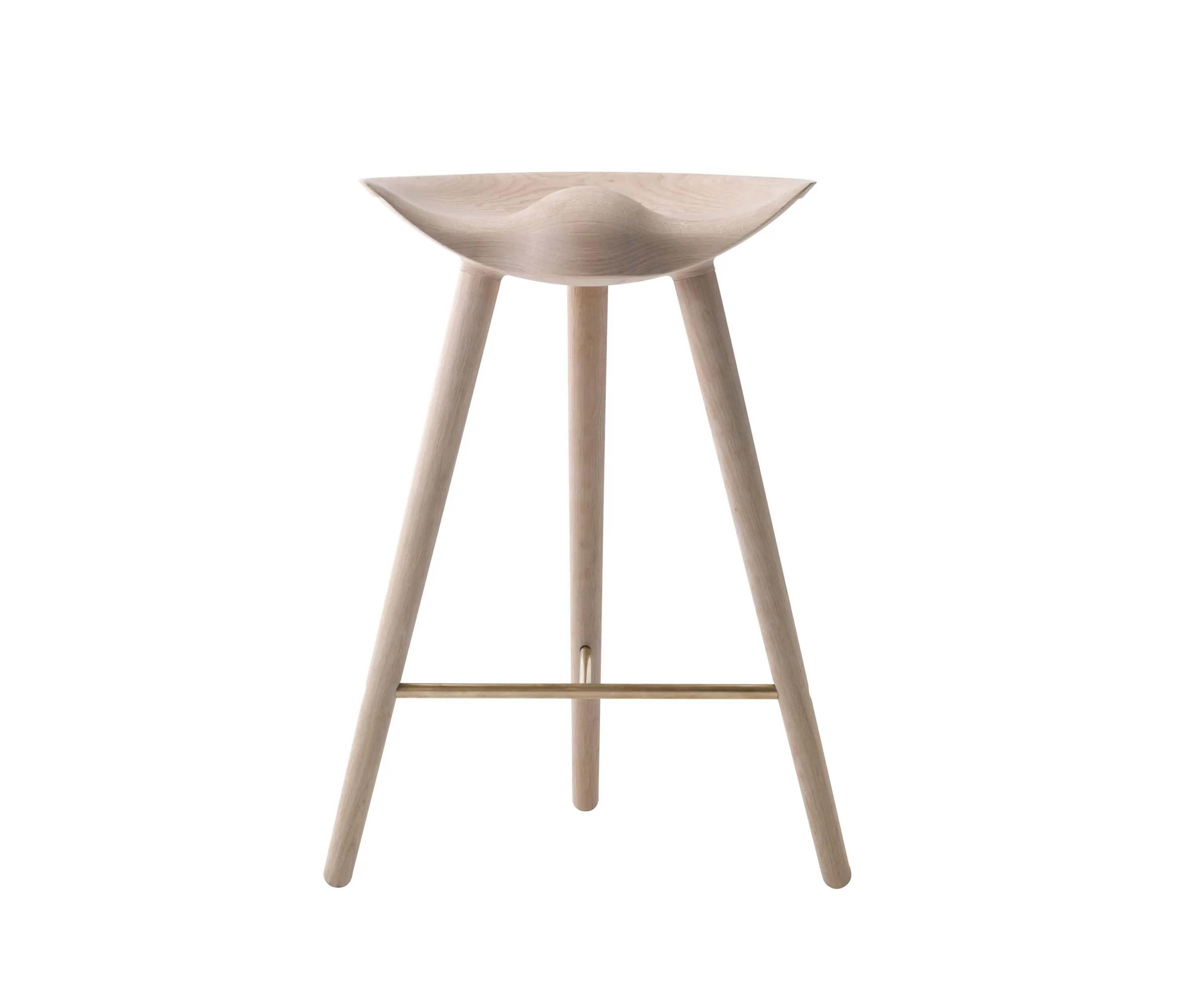 ML42 COUNTER STOOL, SOAP TREATED OAK/BRASS - Counter stools from Audo ...