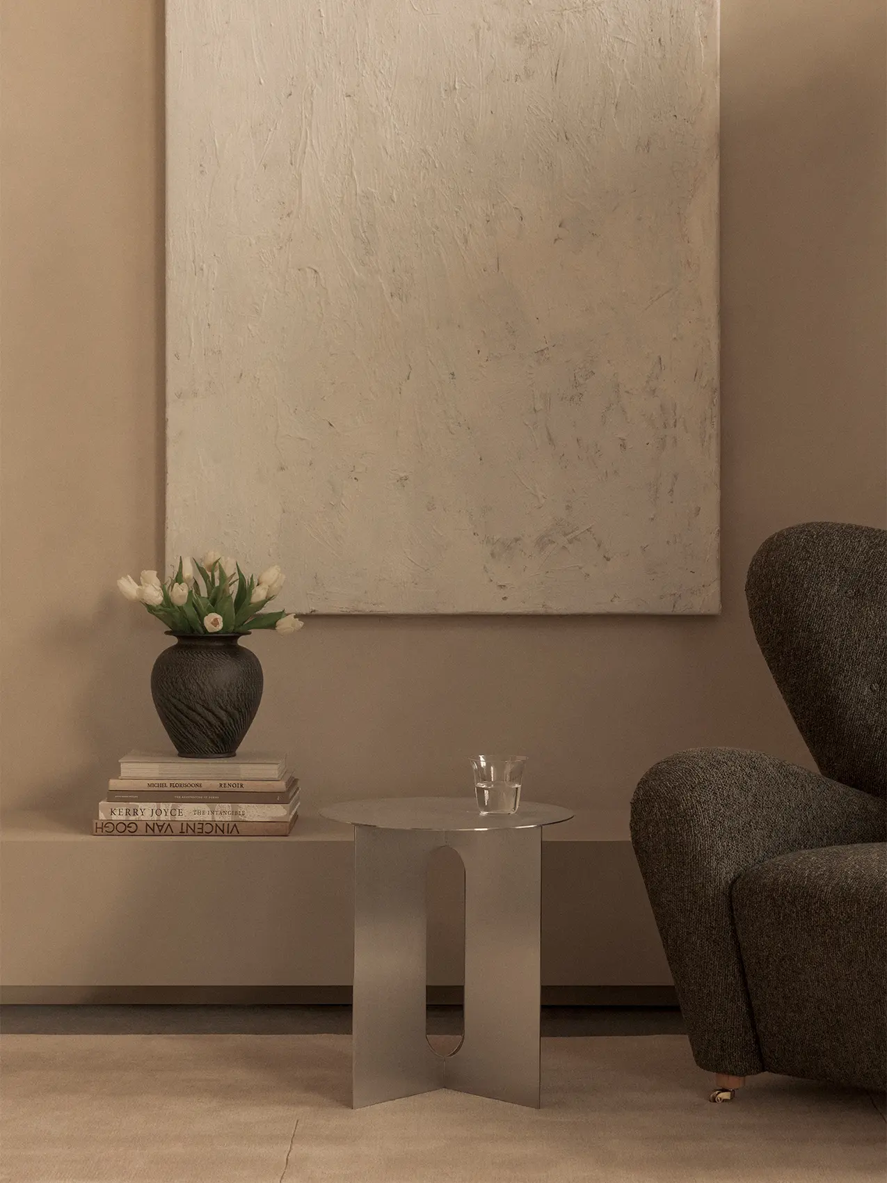 ANDROGYNE SIDE TABLE STEEL BASE | BRUSHED STEEL – Tables d'appoint de ...