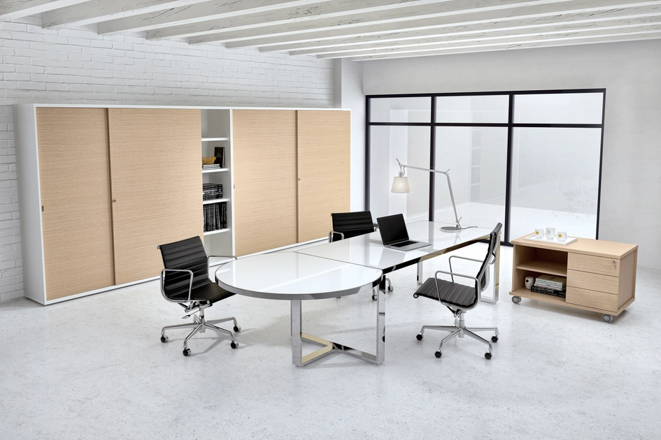 ARCHIMEDE DESK WITH HALF MOON EXTENTION - Desks from ALEA | Architonic