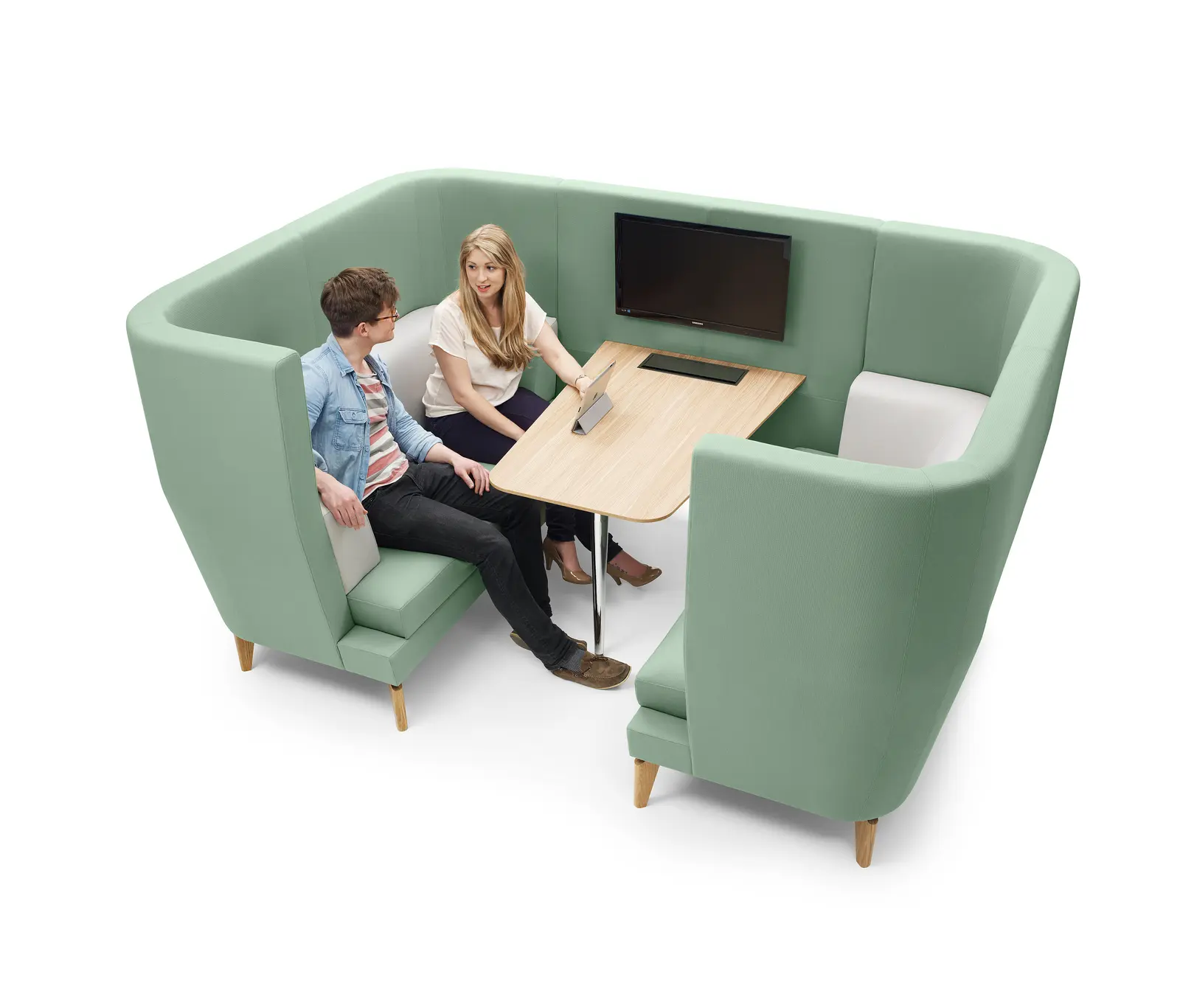 ENTENTE LOW BACK BOOTH - 4 - 6 PERSON - Sound absorbing furniture from ...