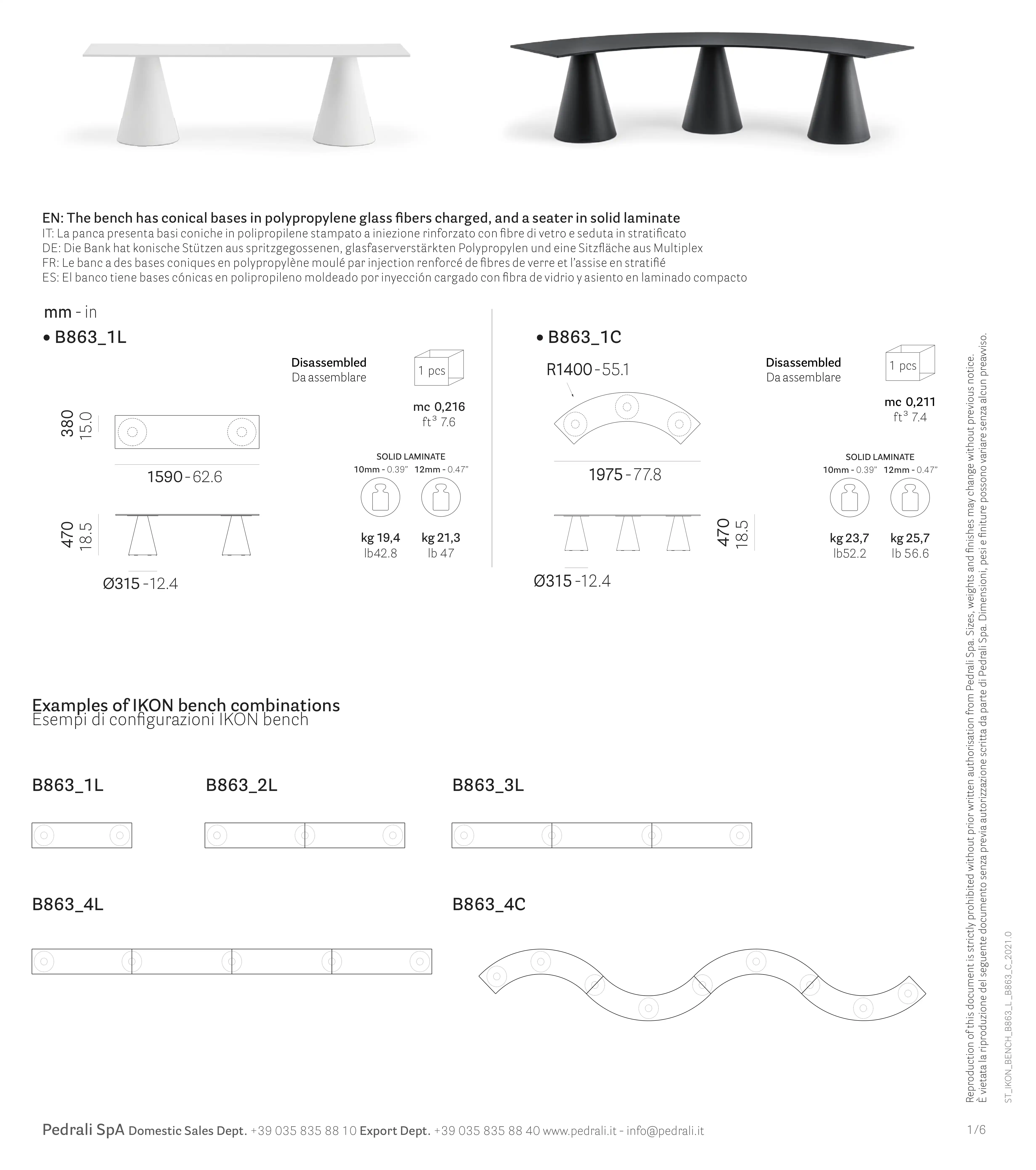 IKON BENCH B863_1L - Benches from PEDRALI | Architonic