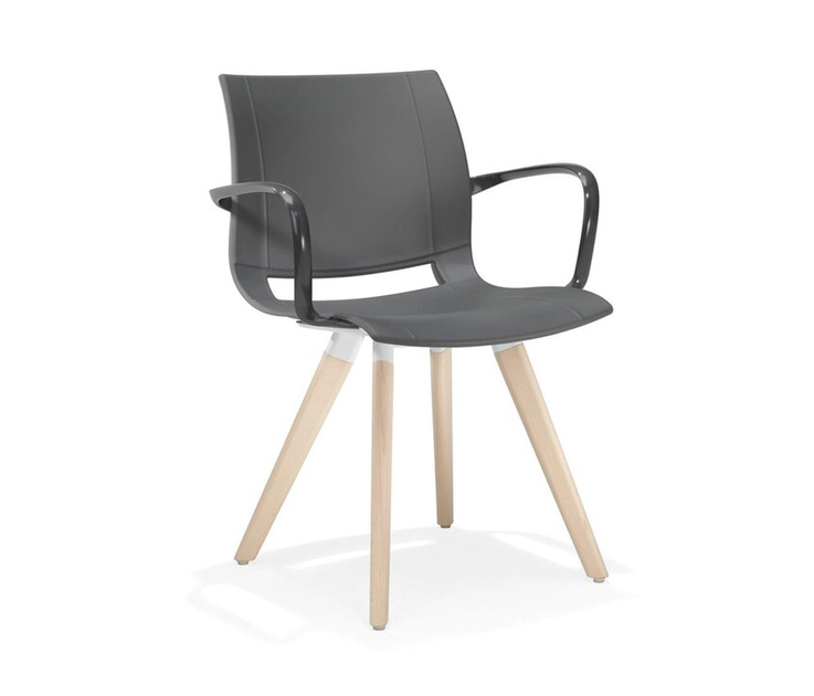 UNI_VERSO CHAIR ON 4 WOODEN LEGS, PLASTIC SEAT SHELL - Chairs from ...