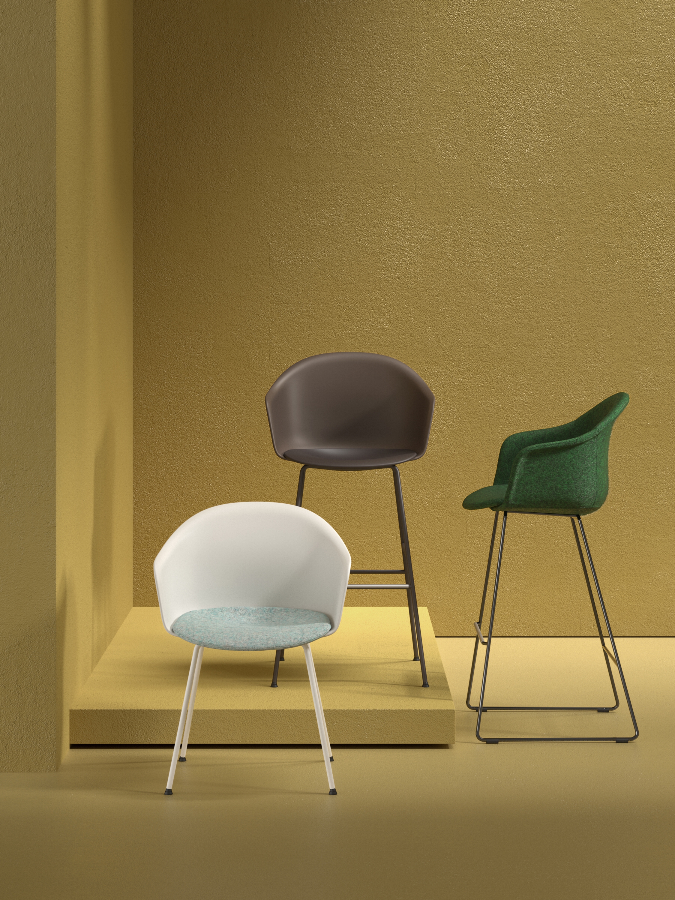 MÀNI ARMSHELL FABRIC ST 4WL - Bar stools from Arrmet srl | Architonic