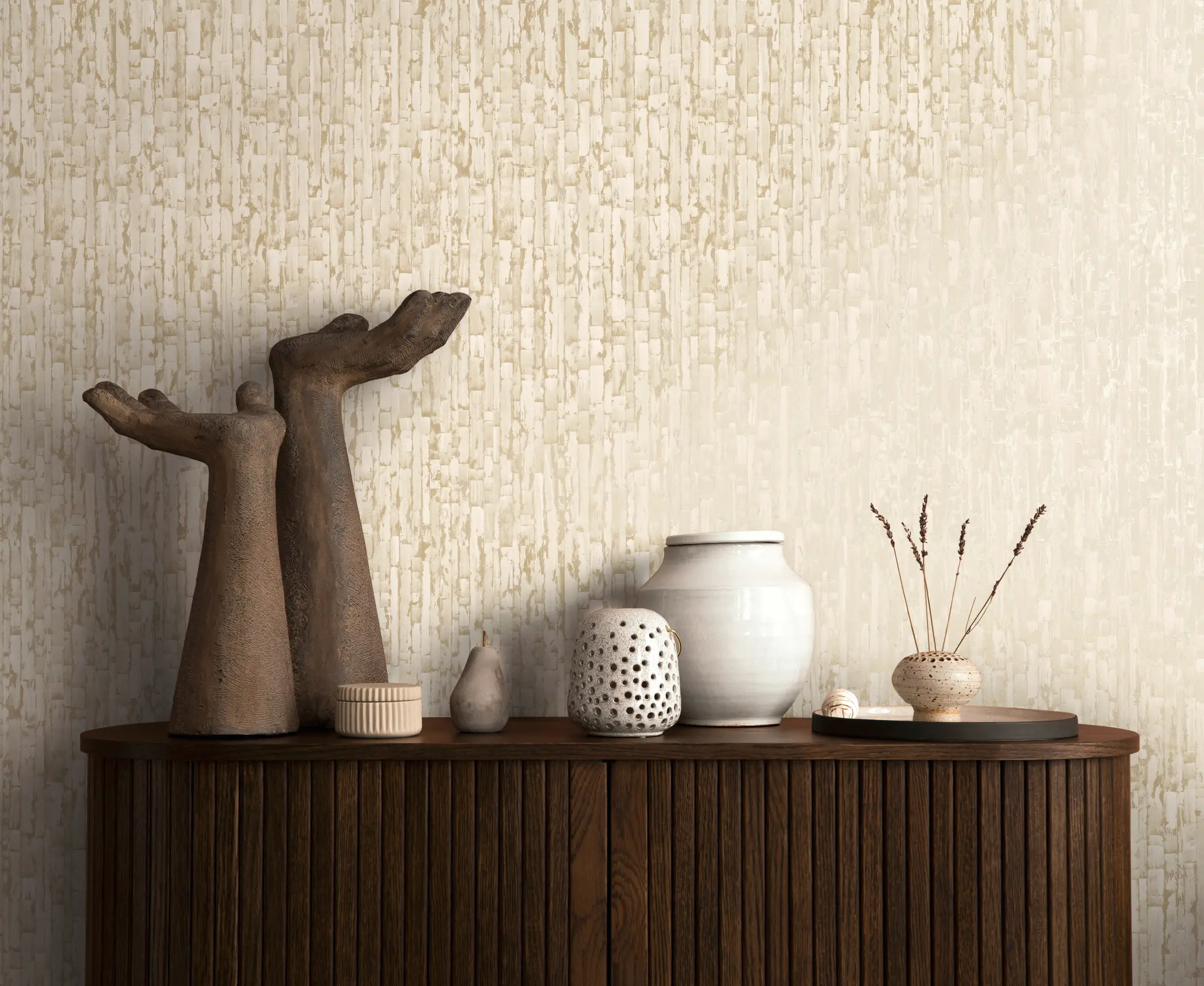 TEXTURE ART | TAPETE VERTIKALE STEINOPTIK CREME - Wandbeläge / Tapeten ...