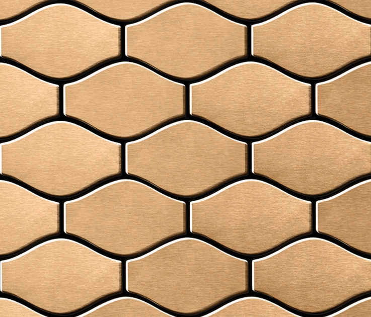 KARMA TITANIUM AMBER BRUSHED TILES - Metal mosaics from Alloy | Architonic
