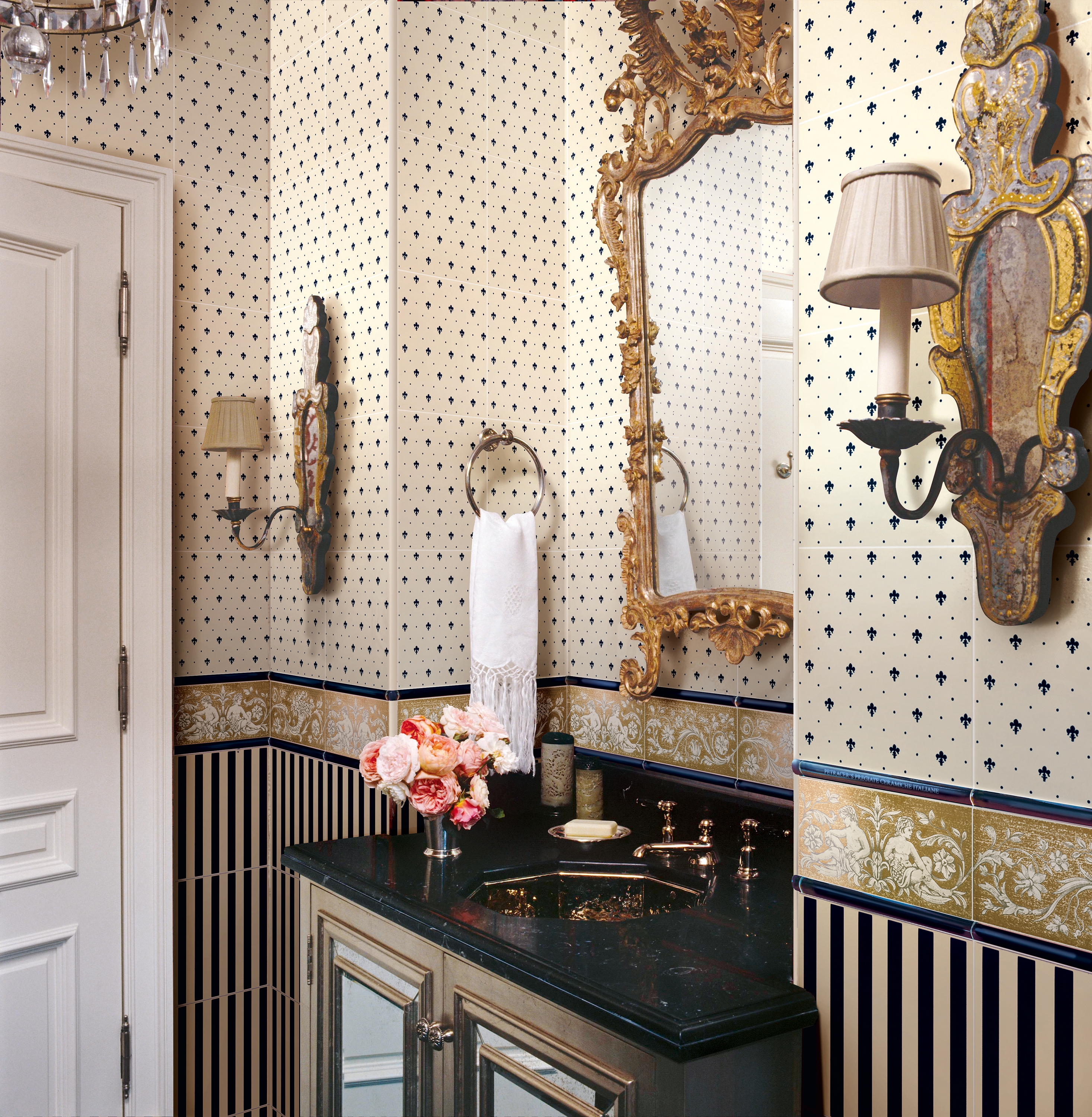 GRAND ELEGANCE FLEURES GIGLIO POLICROMO SU CREMA - Ceramic tiles from ...