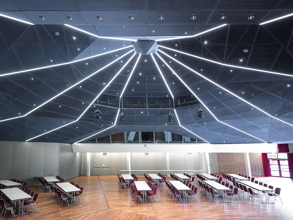 EXPANDED METAL CEILINGS | S-OMEGA RHOMBOS LIGHTING CHANNEL SYSTEM ...