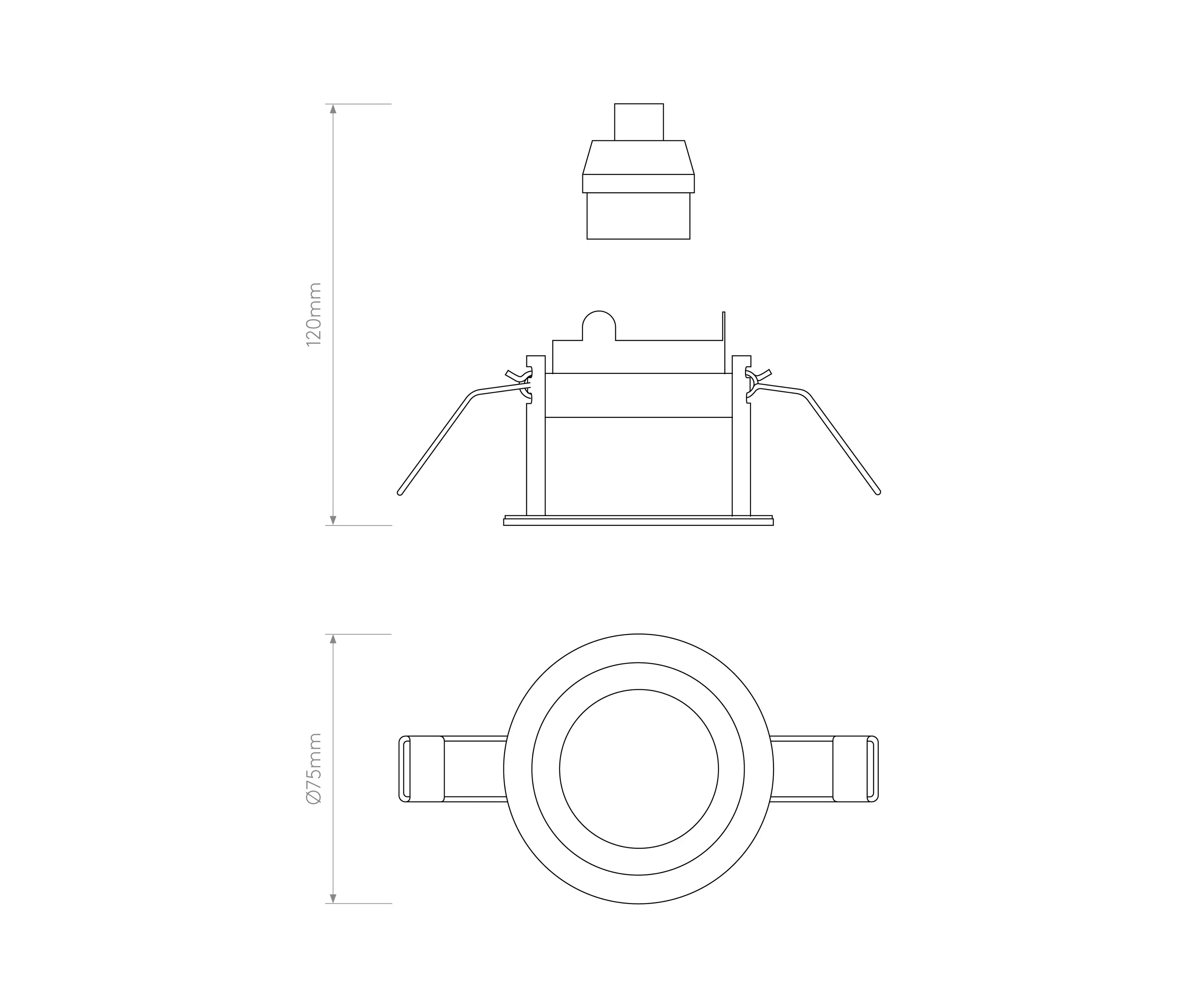 PINHOLE SLIMLINE ROUND FIXED FIRE-RATED IP65 | MATT WHITE - Recessed ...
