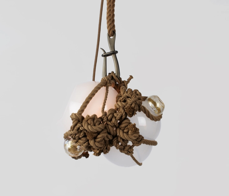 KNOTTY BUBBLES PENDANT - SMALL (KHAKI/OPAL) - Suspended lights from ...