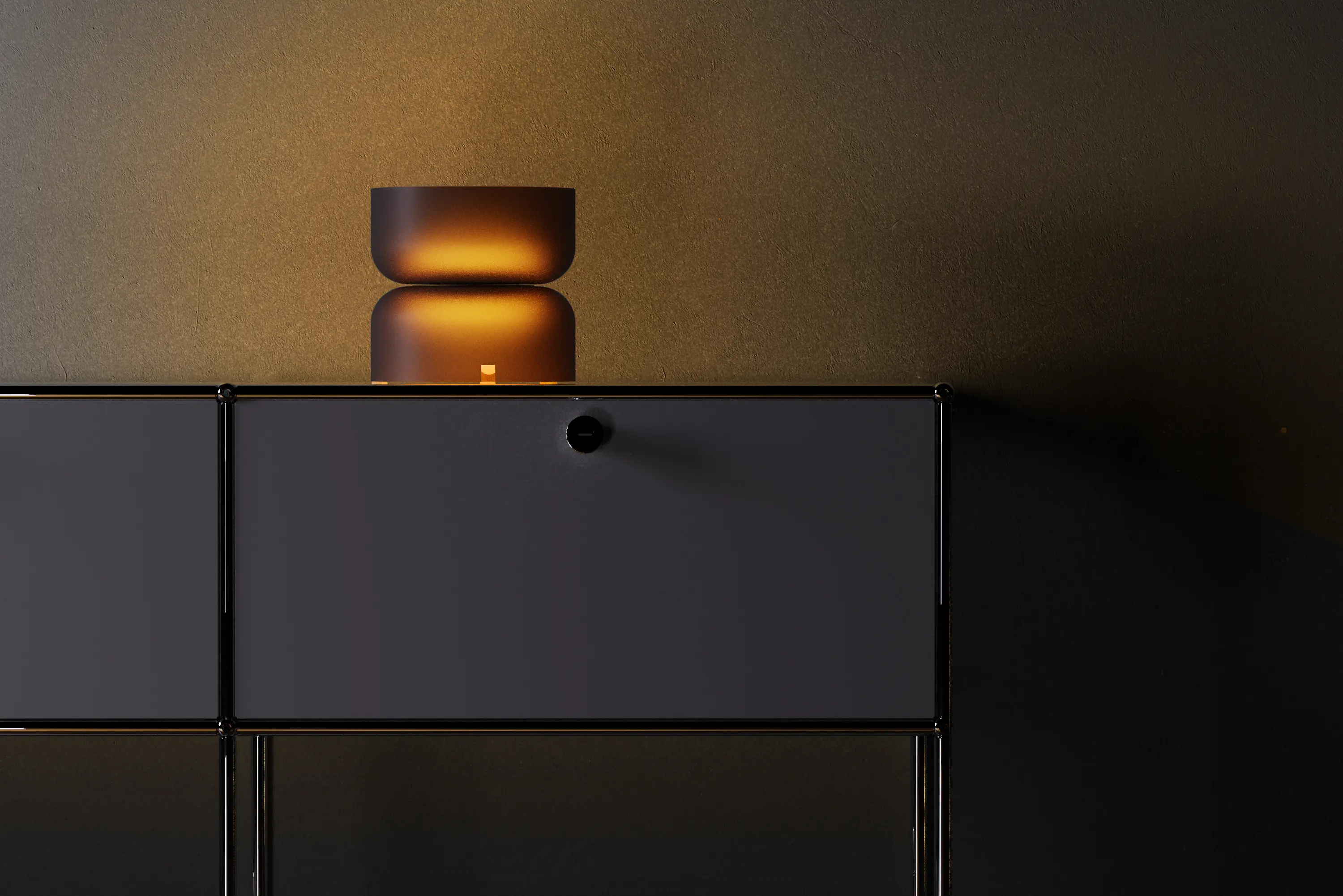 TOTEM MINI TABLE UP AND DOWN LIGHT GLASS SHADES AMB/AMB (E SHADE AMBER ...