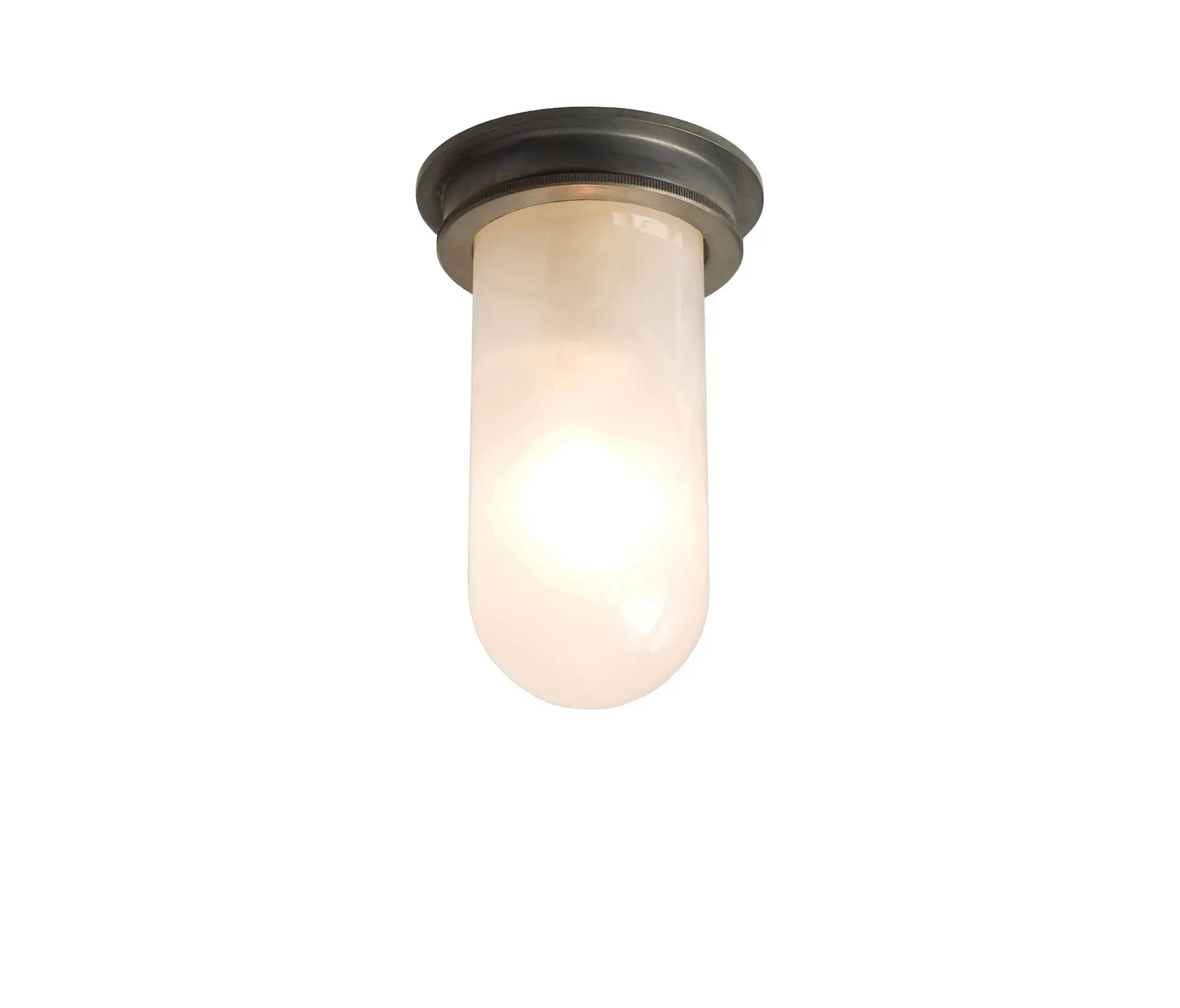SHIP'S COMPANIONWAY LIGHT, WEATHERED BRASS, FROSTED GLASS, E27 ...
