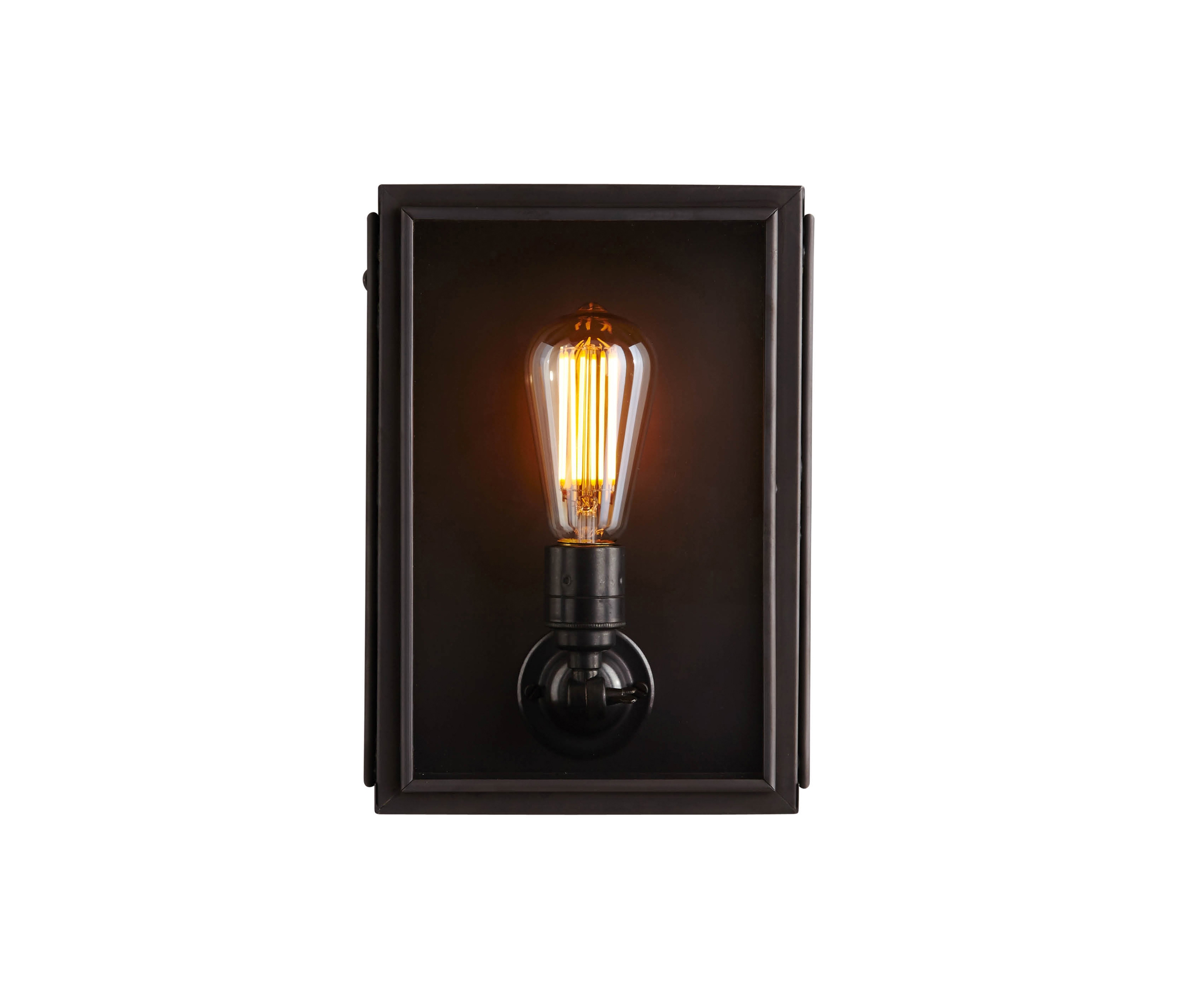 BOX WALL LIGHT, INTERNALLY GLASS, MEDIUM, WEATHERED BRASS, FROSTED ...
