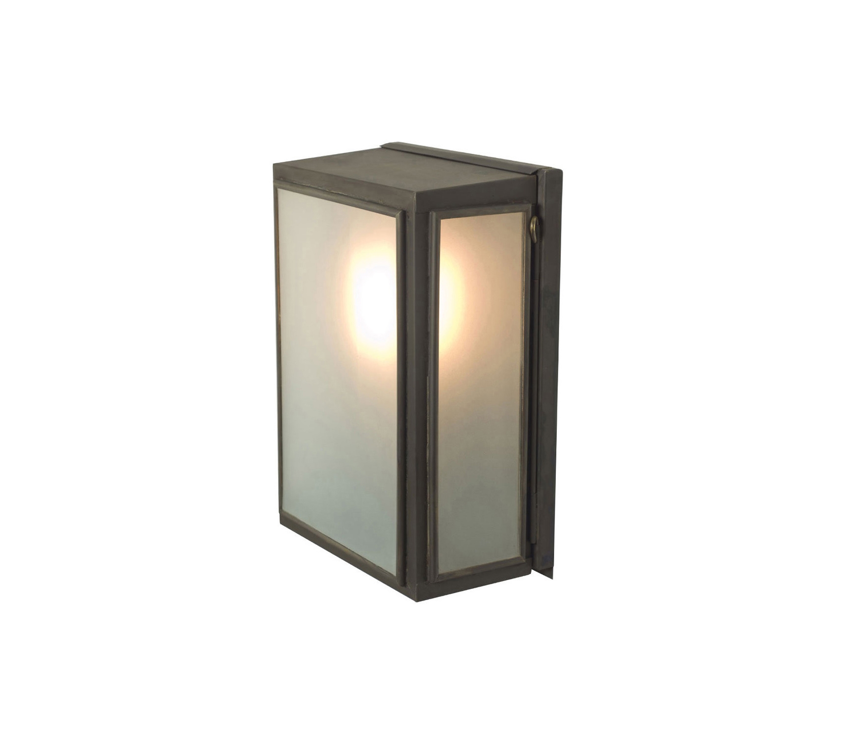 BOX WALL LIGHT, EXTERNAL GLASS, SMALL, WEATHER BRASS, CLEAR - Wall ...